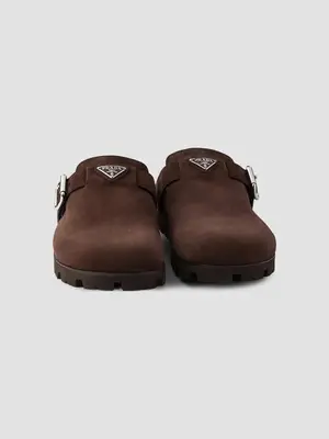 Prada Suede Mules - Brown