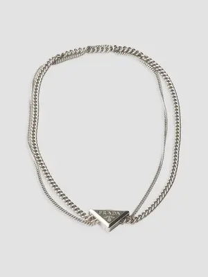Prada Metal Necklace - Silver