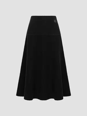 Moncler Midi Skirt In Boucle Wool Blend