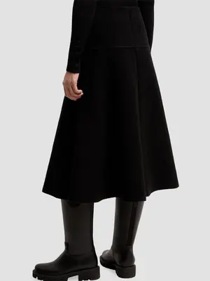 Moncler Midi Skirt In Boucle Wool Blend