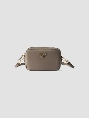 Prada Leather Mini Shoulder Bag - Grey
