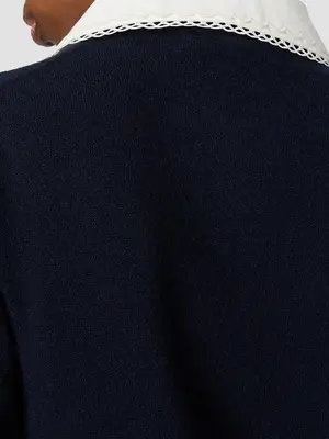 Miu Miu Cashmere Cardigan With Embroidered Poplin Collar