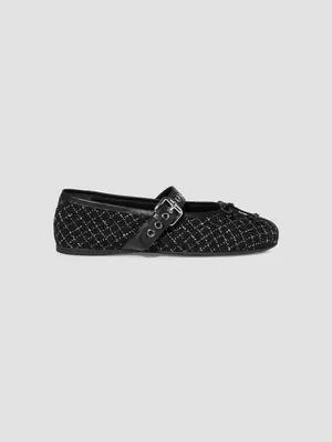 Miu Miu Wool Ballerinas - Black