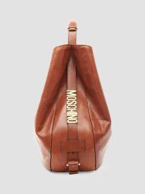 Moschino Handle Me Leather Hobo Bag