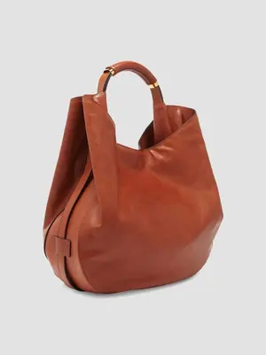 Moschino Handle Me Leather Hobo Bag