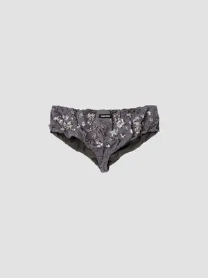 Miu Miu Embroidered Duchesse Panty - Grey
