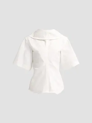 Bottega Veneta Compact Cotton Toile Shirt - Chalk