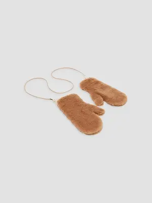Max Mara Teddy Fabric Mittens