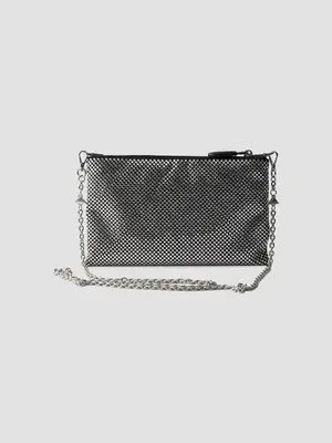 Prada Mini Crystal-studded Shoulder Bag - Black