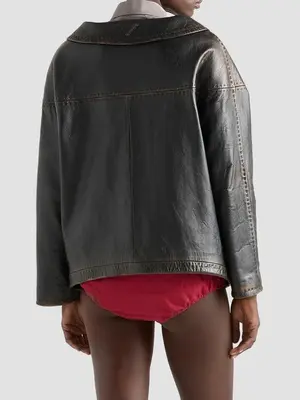 Prada Antiqued Nappa Leather Jacket