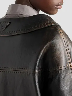 Prada Antiqued Nappa Leather Jacket