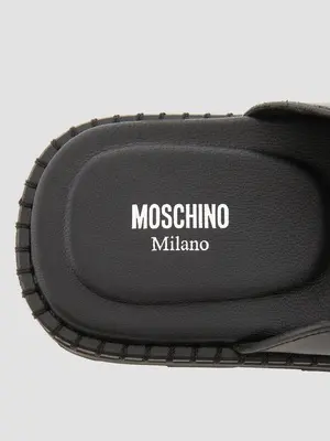 Moschino Logo Leather Mules