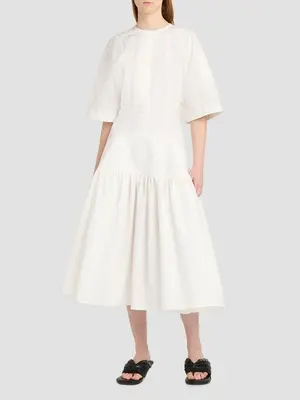 Bottega Veneta Cotton Toile Drop-waistmidi-dress