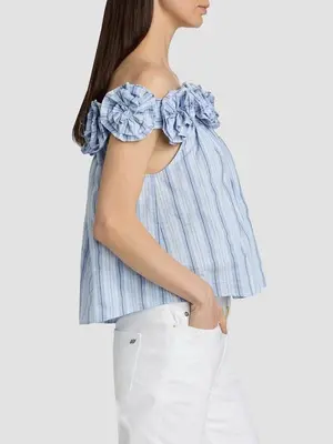 Cinq À Sept Kelsey Off-the-shoulder Striped Top
