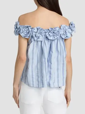 Cinq À Sept Kelsey Off-the-shoulder Striped Top