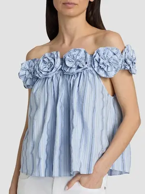 Cinq À Sept Kelsey Off-the-shoulder Striped Top