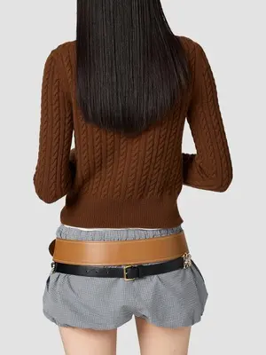 Miu Miu Cable-knit Cashmere Cardigan