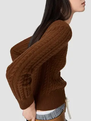 Miu Miu Cable-knit Cashmere Cardigan