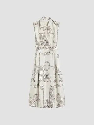 Max Mara Printed Mikado Shirt Dress