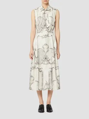 Max Mara Printed Mikado Shirt Dress