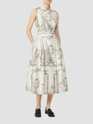 Max Mara Printed Mikado Shirt Dress
