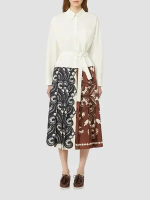Max Mara Printed Cotton And Twill Shirt Dress