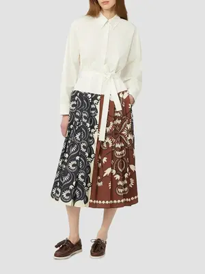 Max Mara Printed Cotton And Twill Shirt Dress