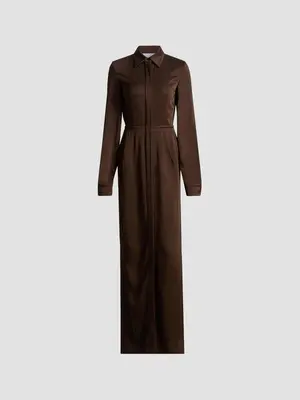 Michael Kors Slit Sleeve Maxi Shirtdress - Espresso