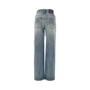Loewe Straight Leg Jeans With Anagram Embroideries
