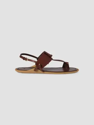 Miu Miu Leather Thong Sandals