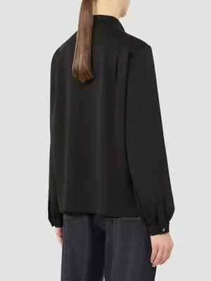 Max Mara Ruffled Silk Charmeuse Shirt