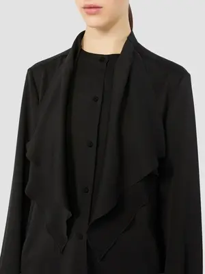 Max Mara Ruffled Silk Charmeuse Shirt