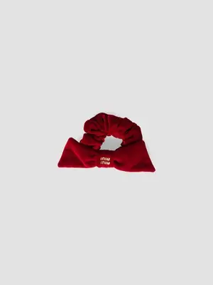 Miu Miu Velvet Scrunchie - Red