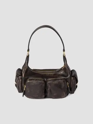 Miu Miu Pocket Nappa Leather Shoulder Handle Bag