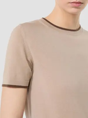 Max Mara Short Sleeved Woollen Yarn Jumper - Beige