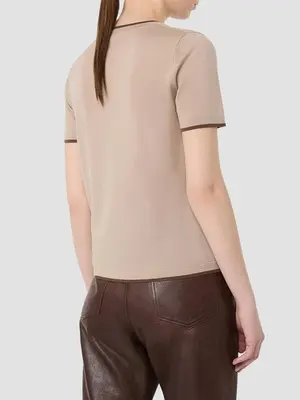 Max Mara Short Sleeved Woollen Yarn Jumper - Beige