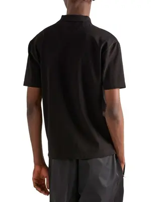 Prada Piqué Polo Shirt With Re-nylon Details