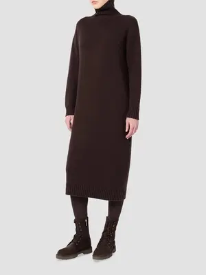 Max Mara Wool And Cashmere Yarn Dress - Dark Brown