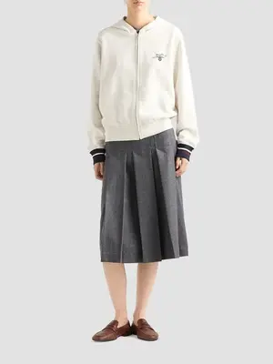 Prada Cotton Fleece Zipper Hoodie