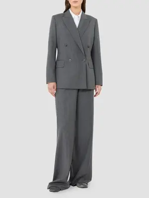 Max Mara Double Breasted Wool Flannel Blazer