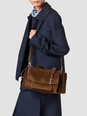 Miu Miu Utilitaire Suede Shopping Bag