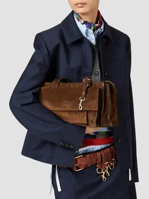 Miu Miu Utilitaire Suede Shopping Bag