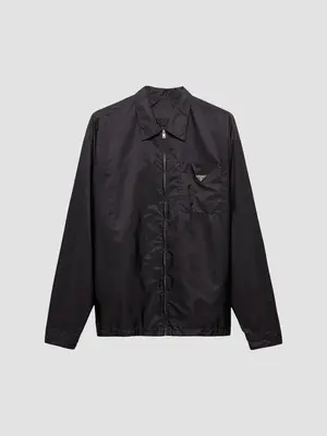 Prada Re-nylon Zipper Shirt Black