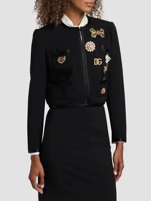 Dolce & Gabbana Embellished Virgin Wool-blend Jacket