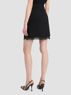 Dolce & Gabbana Lace-hemmed Wool Mini Skirt