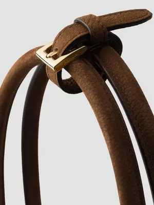 Prada Bonnie Large Nubuck Leather Shoulder Bag - Brown