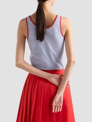Prada Striped Cotton Jersey Tank Top