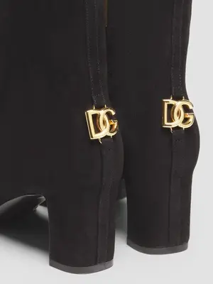 Dolce & Gabbana Suede Logo Ankle Boots