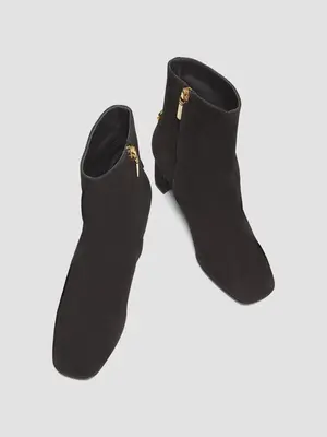 Dolce & Gabbana Suede Logo Ankle Boots