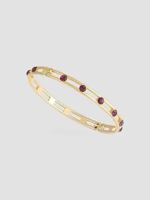 Dolce & Gabbana Goldtone & Glass Crystal Logo Bangle - Gold